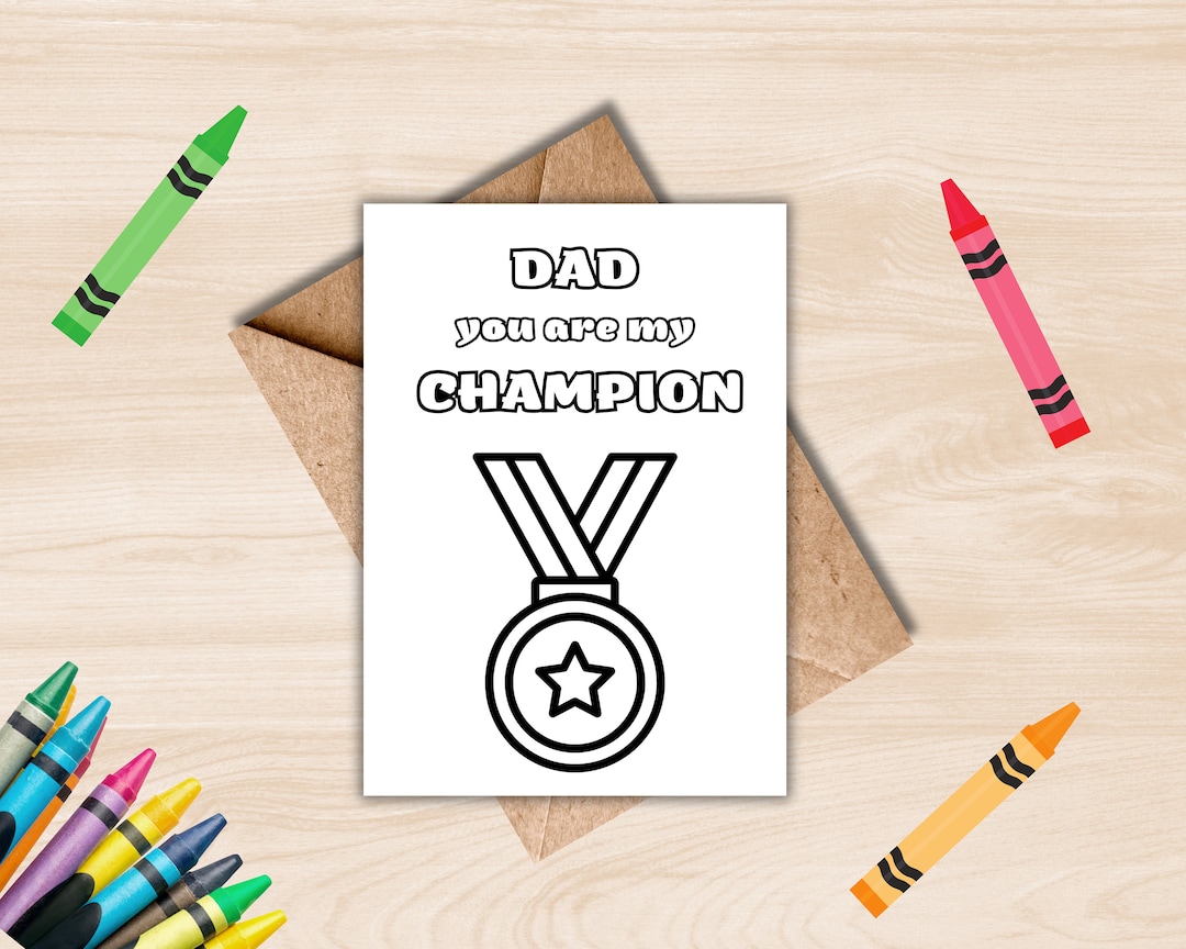 Digital Coloring Card, Dad Greeting Card, Coloring Greeting Card, Best ...
