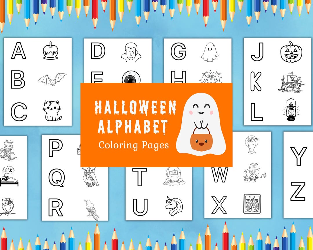 Halloween Alphabet Coloring Book for Kids Toddlers Preschoolers ...