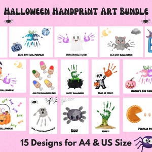 Halloween Handprint Art Bundle | Printable Crafts for Kids | Ghost ...
