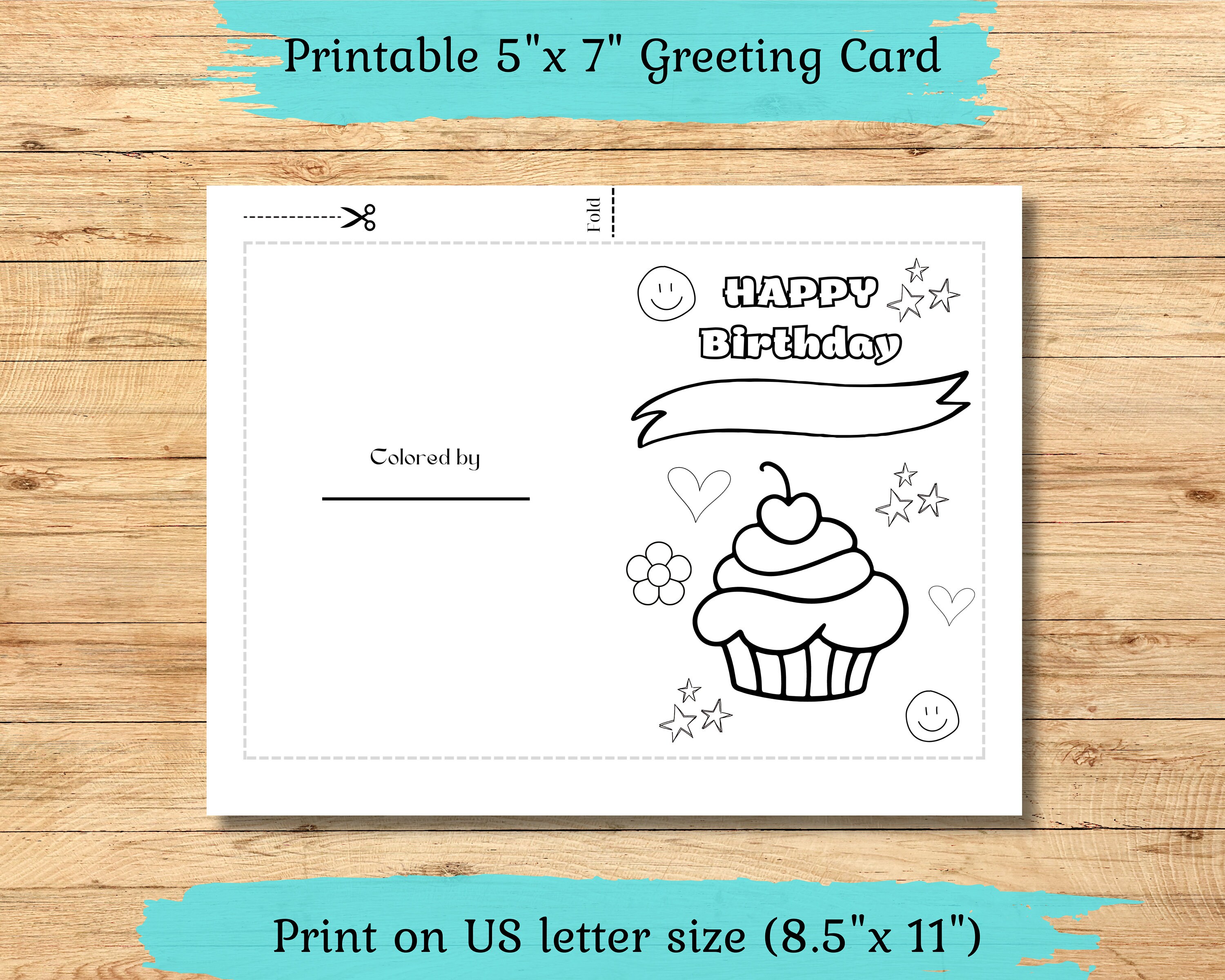Colorable Birthday Card From Child, Card for Friend From Kid, Printable ...