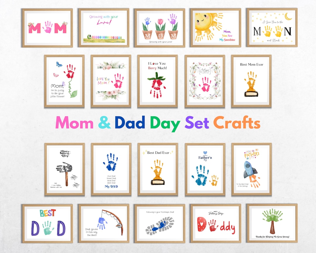 Mother’s & Father’s Day Handprint Art, Kids Printable Gift Craft, All ...