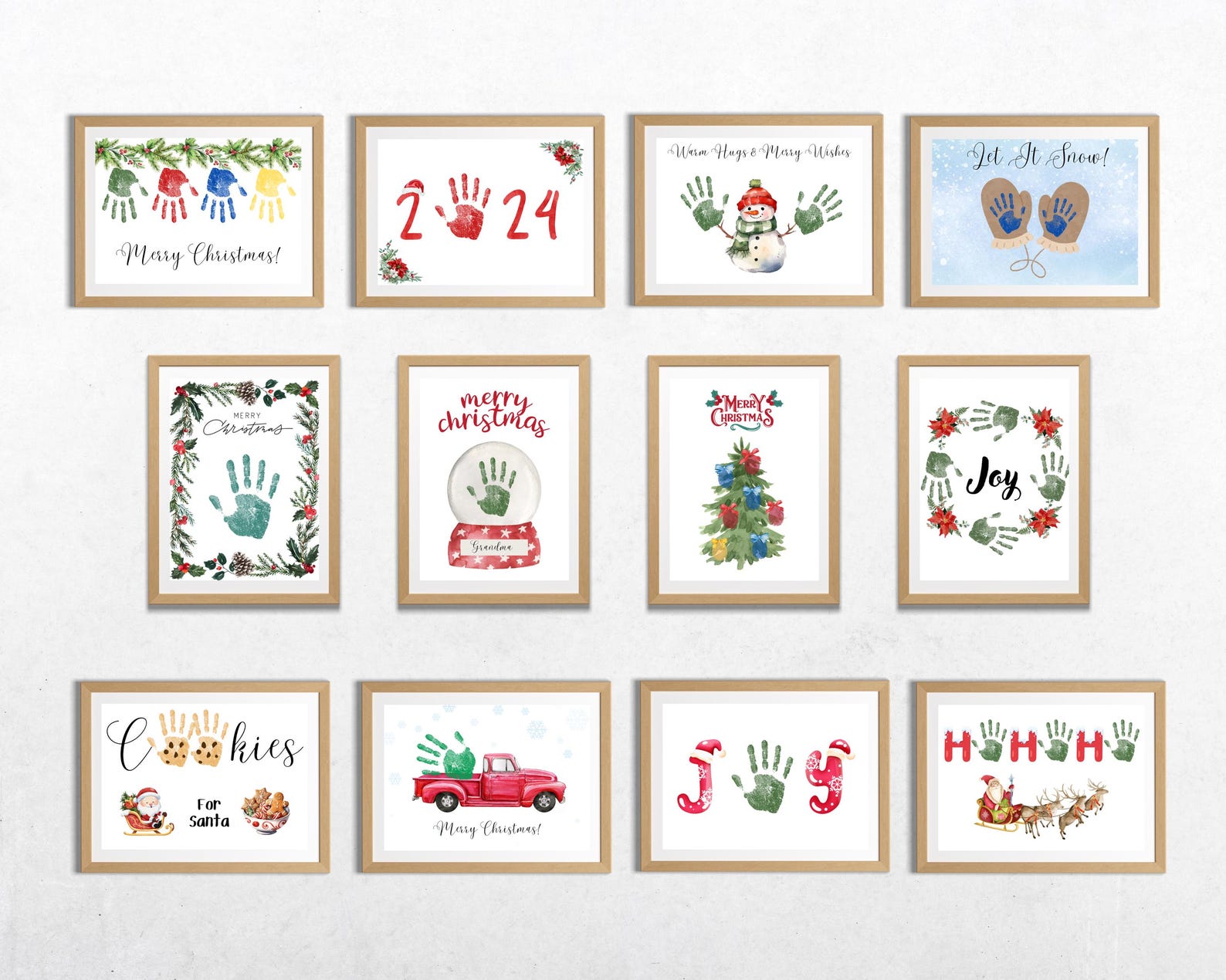 Christmas Kids Activities Printable Handprint & Fingerprint Art Bundle ...