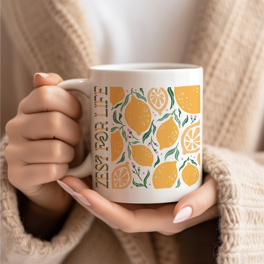 Lemon Mug, Fruit Mug, Lemon Lover Gift, Zest for Life, Lemon Gift ...