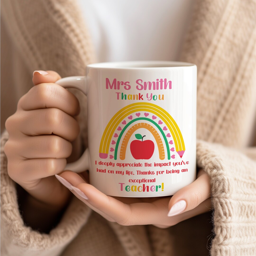 Personalized Thank You Mug, Customizable Mug, Thank You Teacher, Thank ...