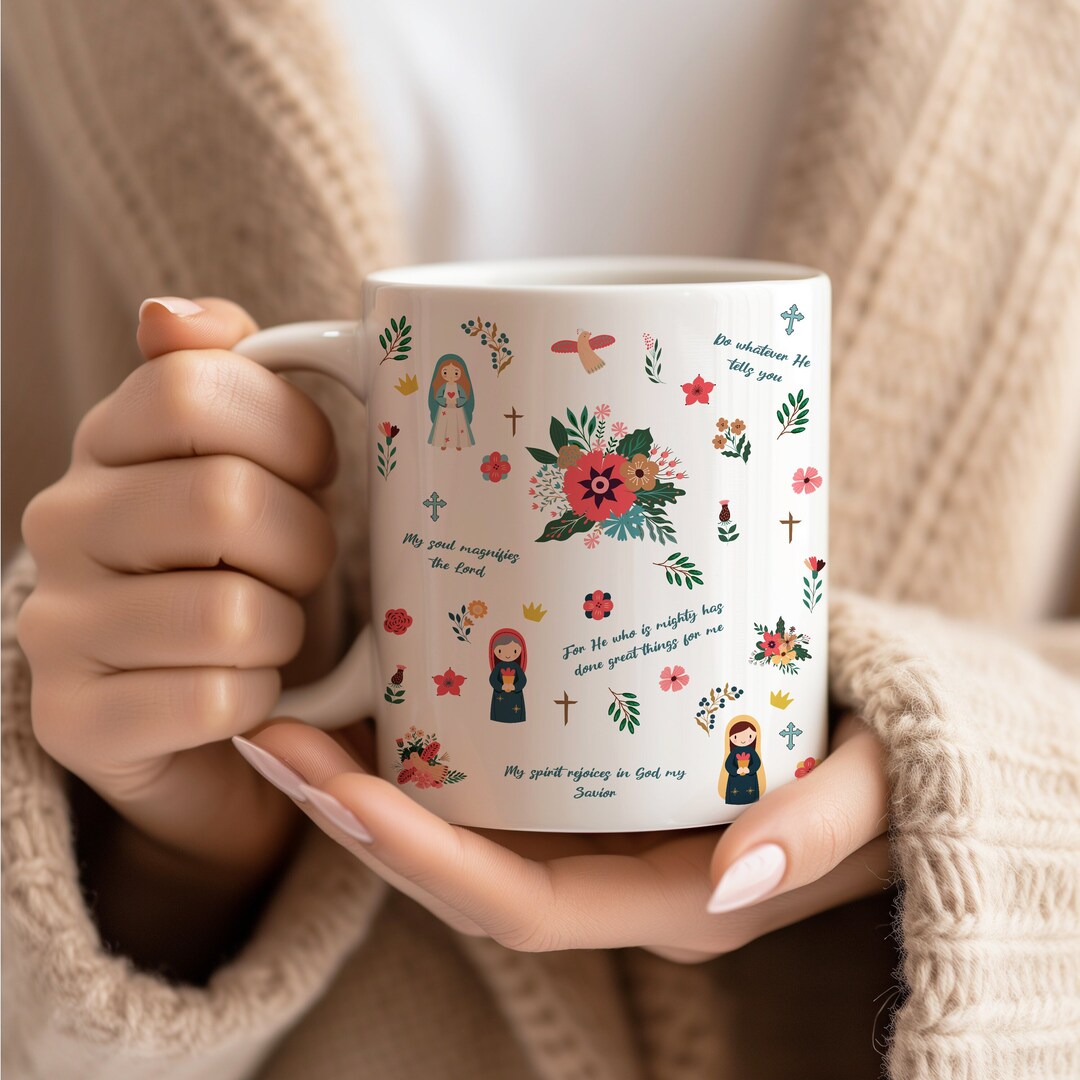 Virgin Mary Christian Mug, Religious Mug, Religious Verse Mug, Bible ...