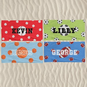 Personalized Sports Beach Towels ,custom Kids Beach Towel, Sports ...