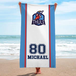 Sport Team Custom Beach Towel, Personalized School Team Towels ...