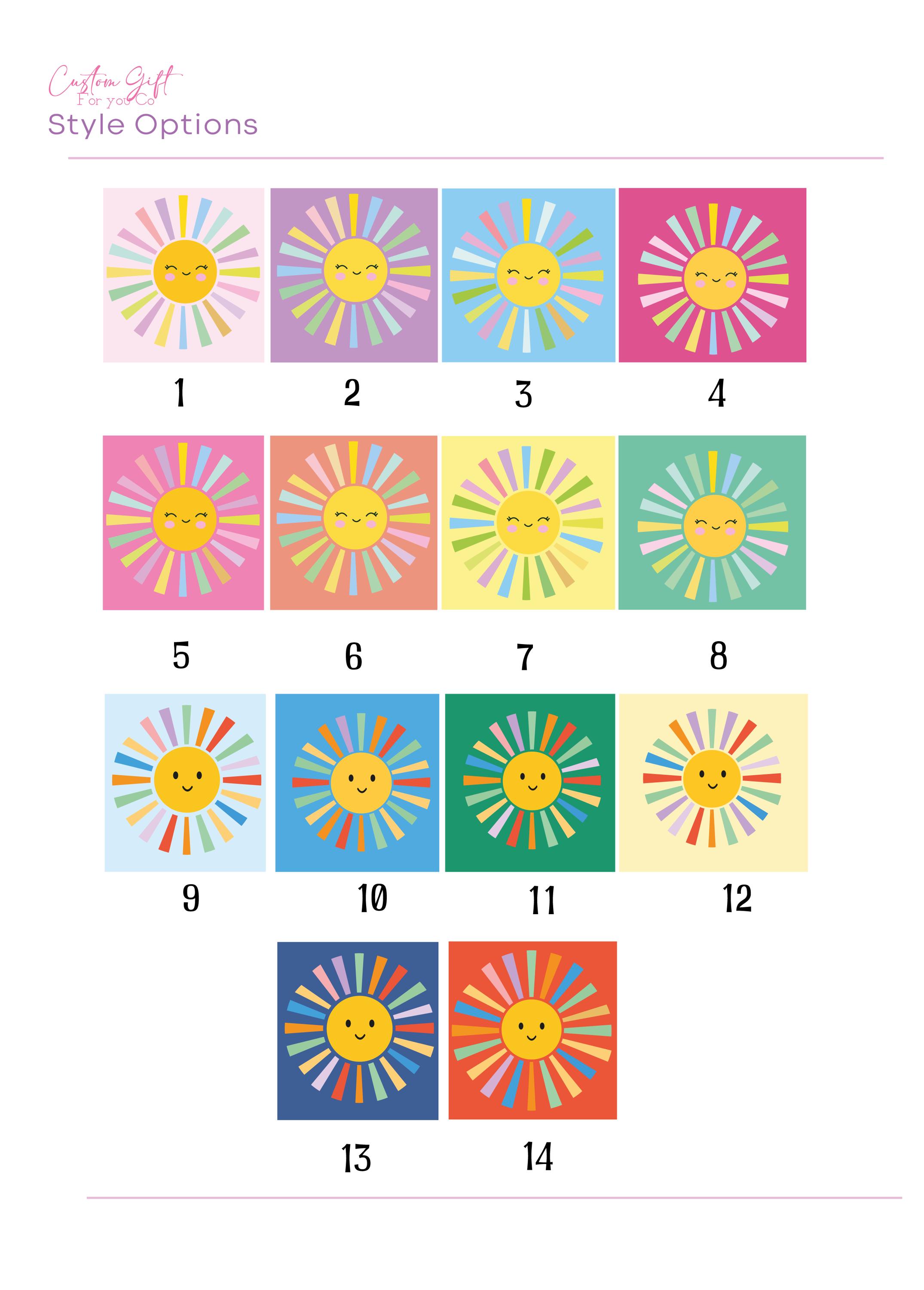 Personalized Rainbow Sun Beach Towel, Kid's Towels With Sun, Sun Beach ...