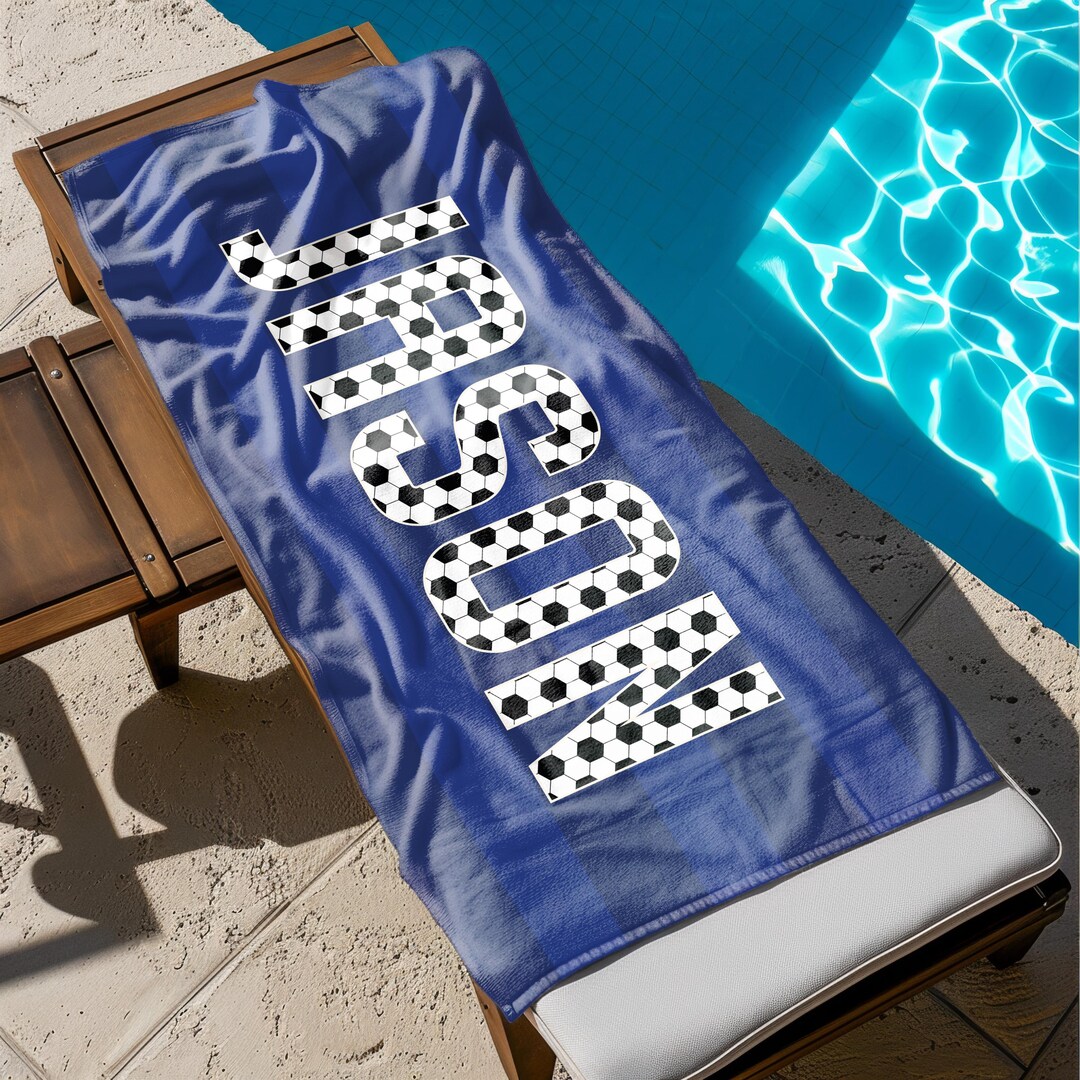 Custom Soccer Beach Towel, Personalized Soccer Beach Towel, Sport Team ...