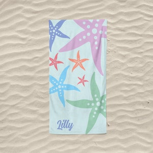 Starfish Custom Beach Towel, Personalized Starfish Beach Towel, Summer Essentials Beach Towel ...