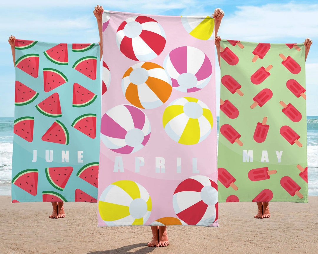 Summer Essentials Beach Towel, Personalized Matching Set Towels ...