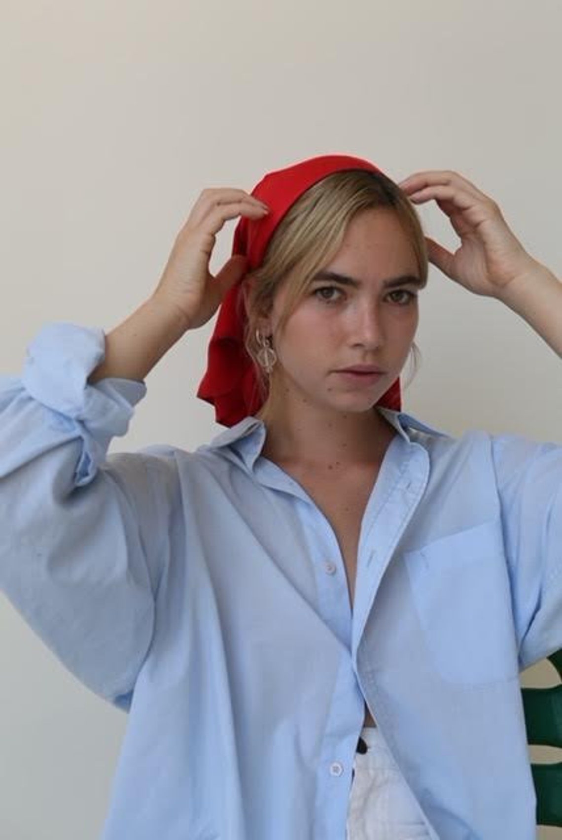 Scarf Accessory Red Silk Scarf for Her Travel Scarf Multi Purpose Scarf ...