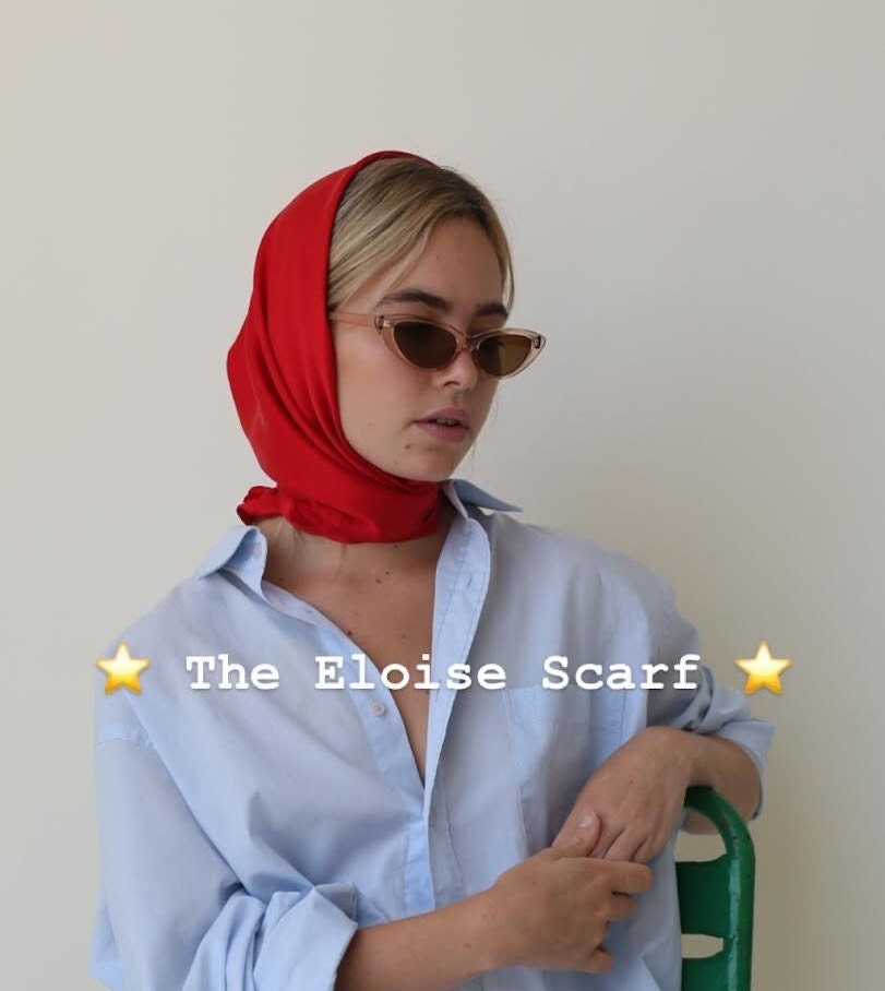 Scarf Accessory Red Silk Scarf for Her Travel Scarf Multi Purpose Scarf ...