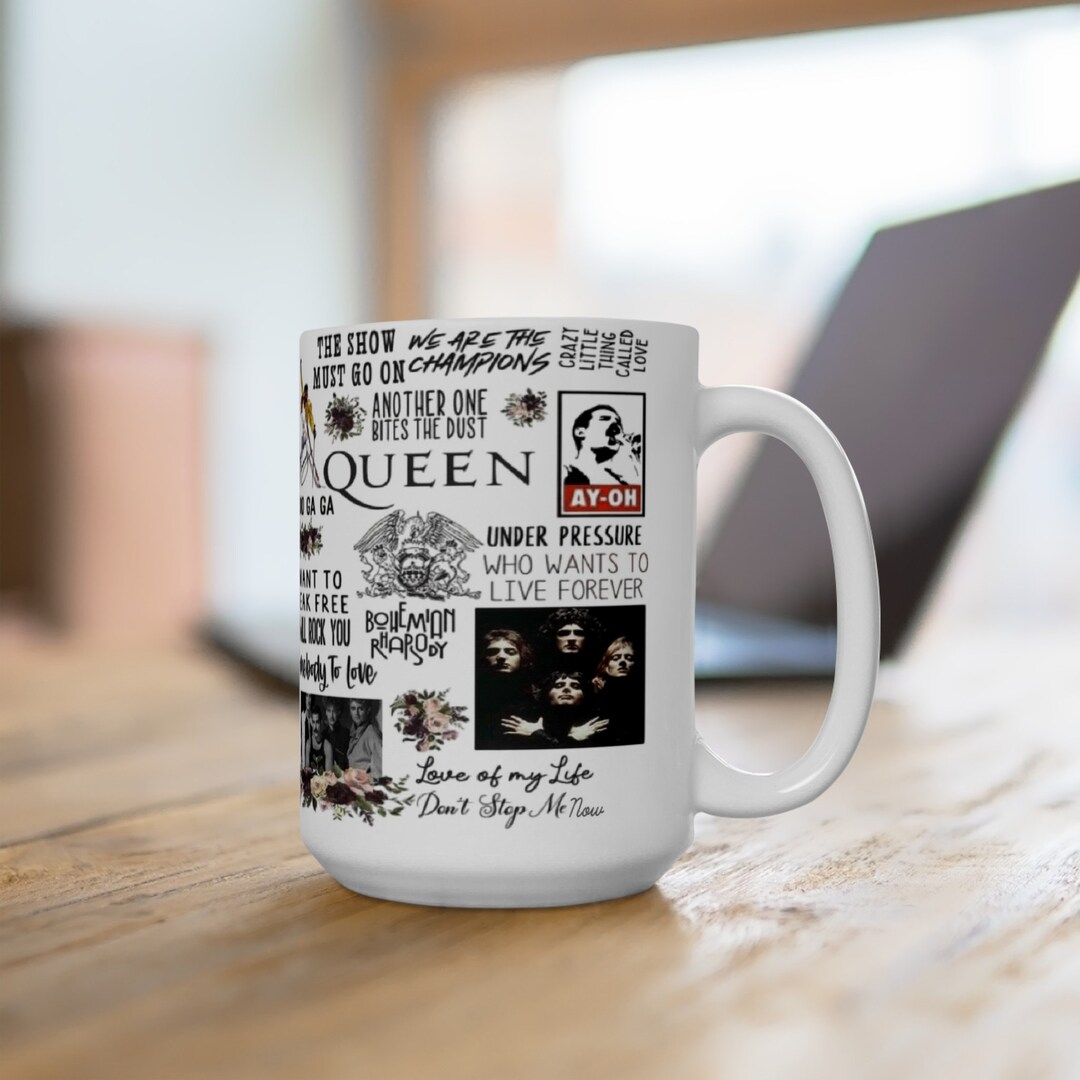 Queen Songs Collage Mug Gift for Her Cute Gift Mug, Office Gift, Work ...