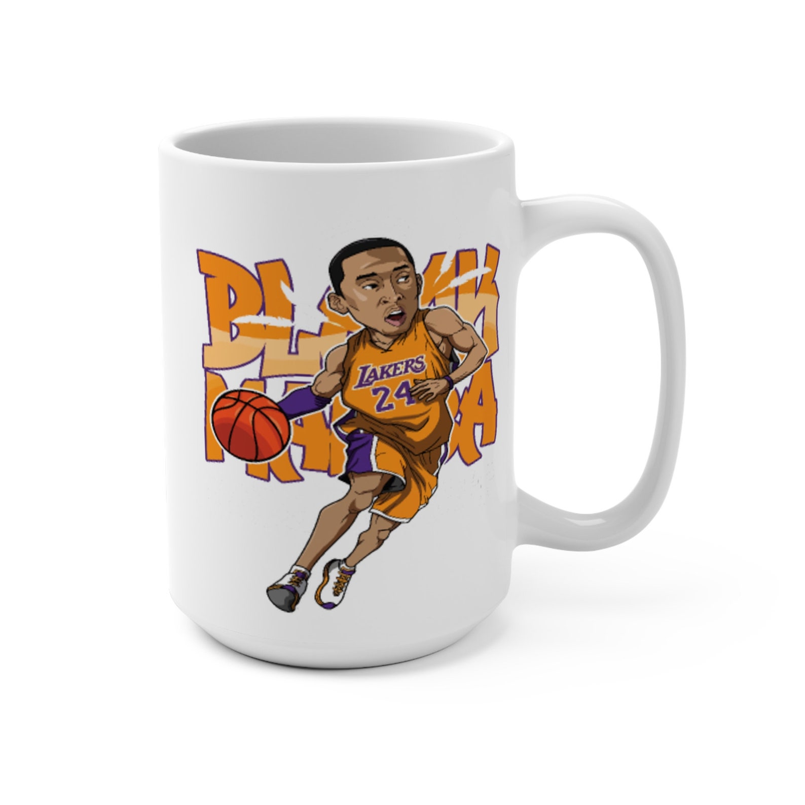 Black Mamba Kobe Bryant Cartoonized Mug Kobe Bryant Fan Black Mamba Fan ...
