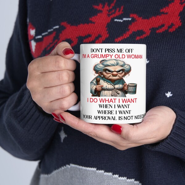Old Woman on Mug - Etsy