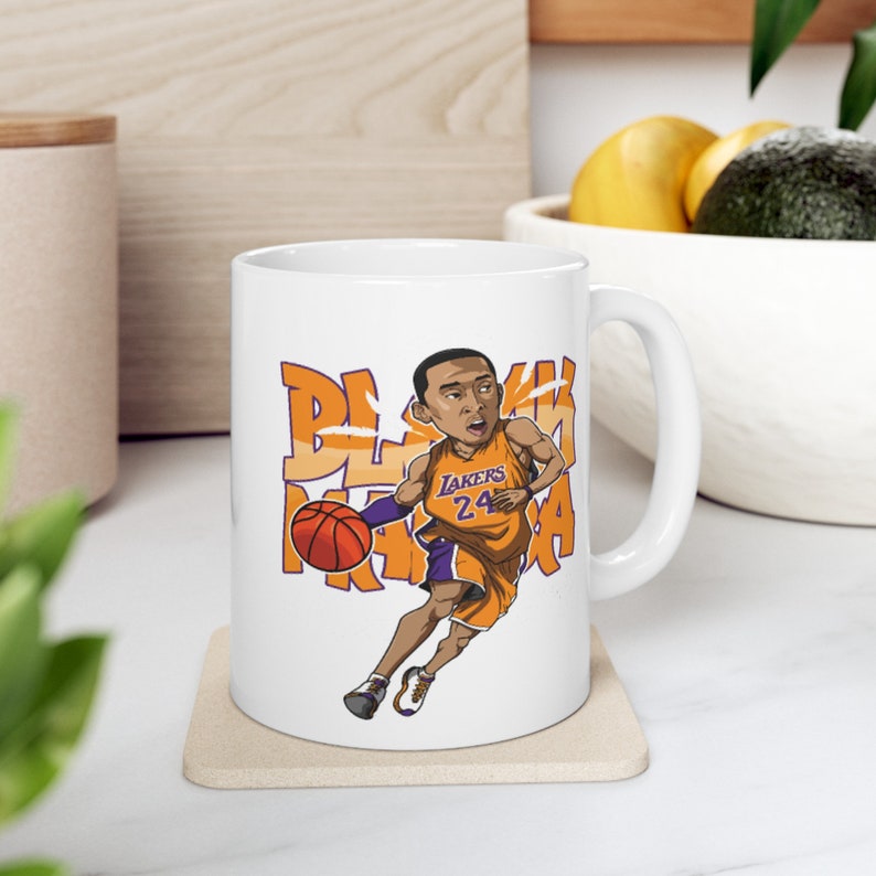Black Mamba Kobe Bryant Cartoonized Mug Kobe Bryant Fan Black Mamba Fan ...