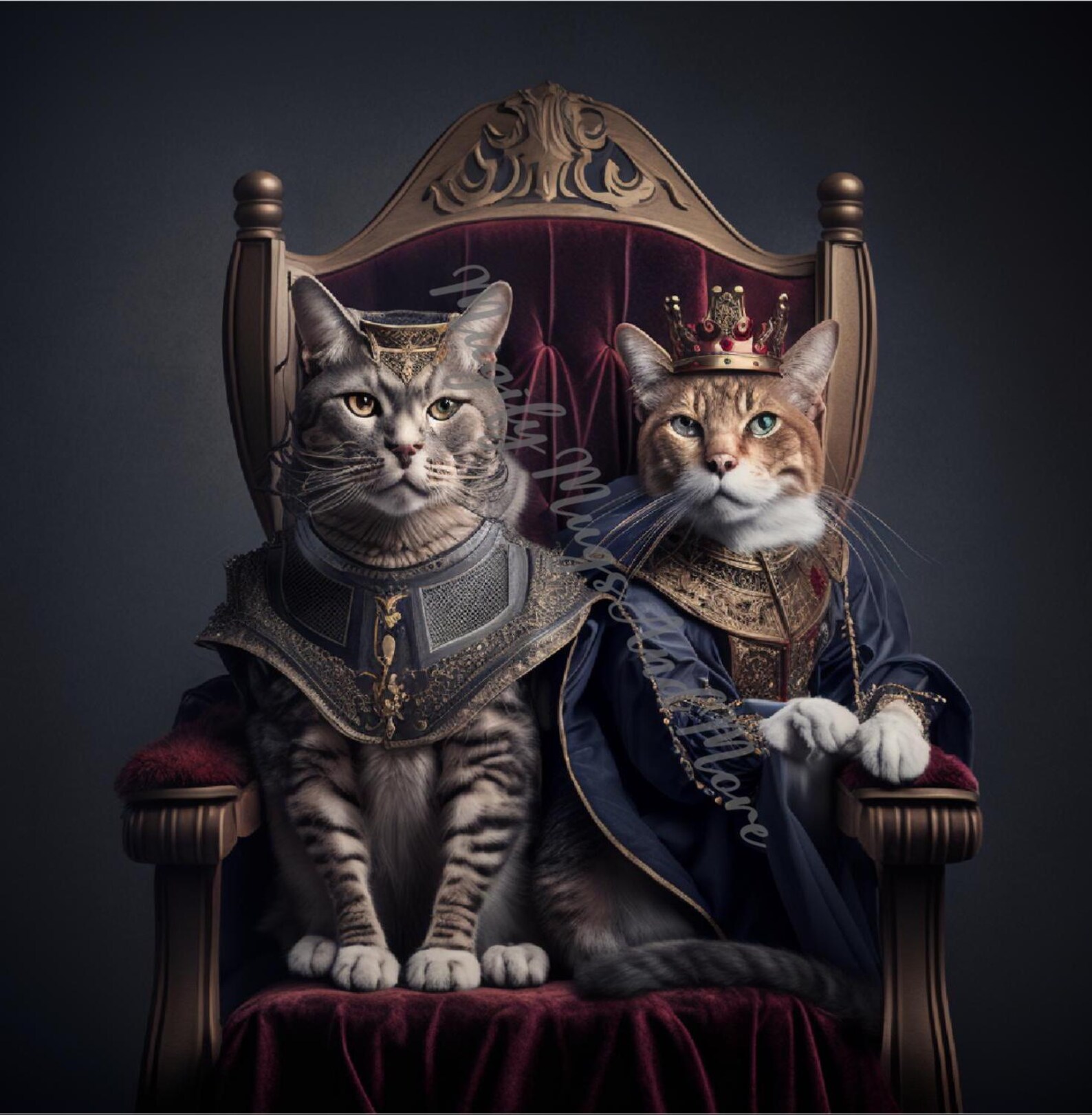 Royal Cats Art, Royal Crown Wall Decor, Living Room Decor, 16x20 Poster ...