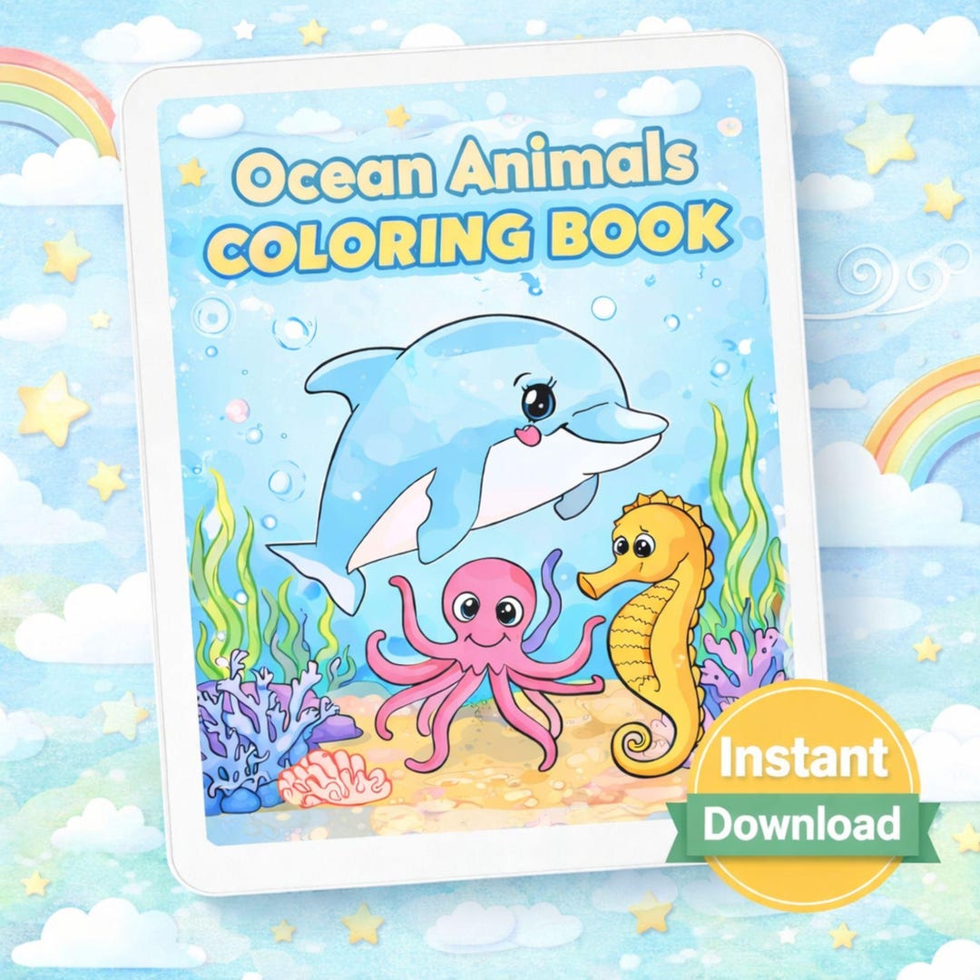 Ocean Animals Coloring Book for Kids | Printable Sea Life Coloring ...