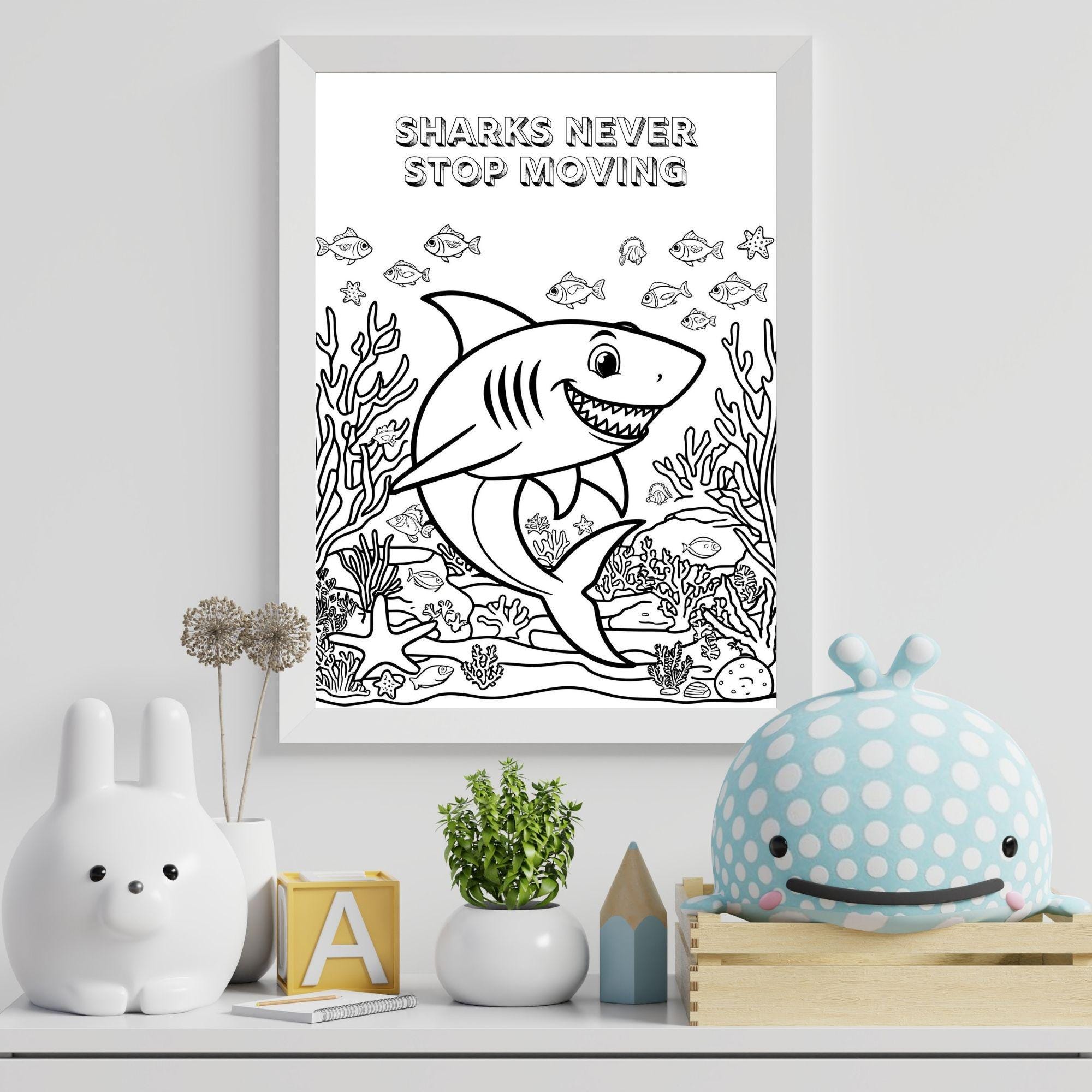 Shark Coloring Book | Shark Coloring Pages | Coloring Sheets | Stress ...