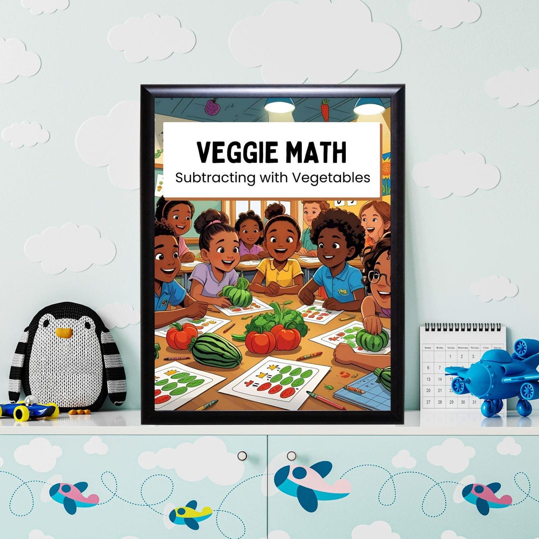 Veggie Math Subtraction Workbook: Early Learning, Homeschool (PDF ...