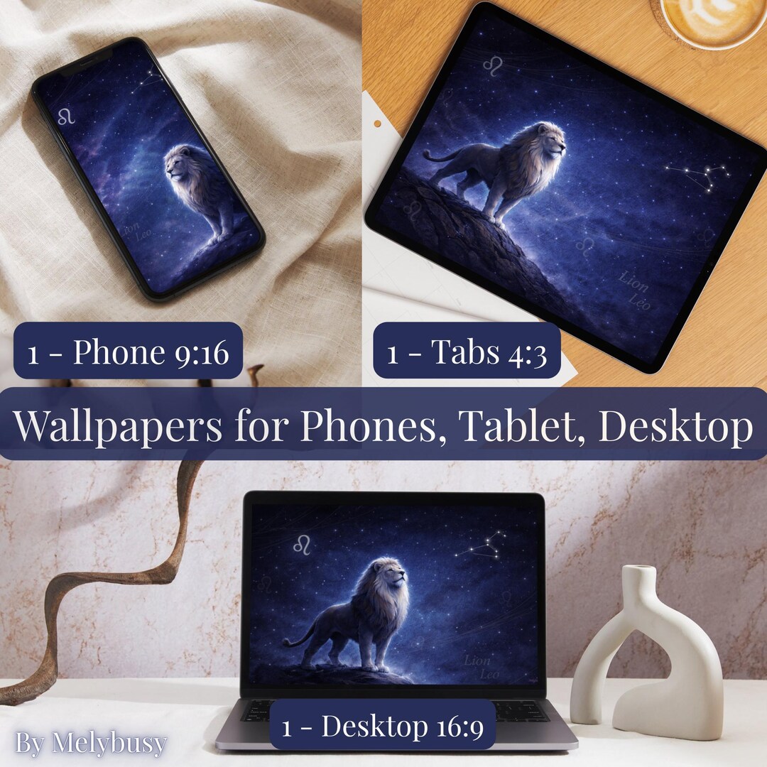 Leo (leo) Dark Zodiac Wallpaper Pack | Midnight Blue Starry Sky ...