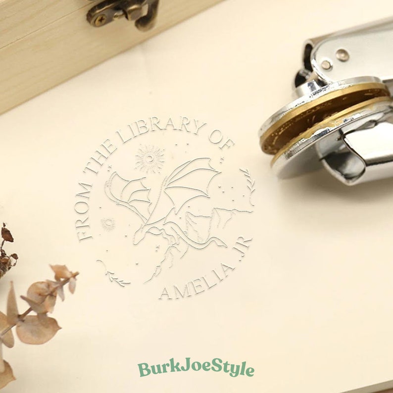 Dragon Fly Custom Embosser From the Library of Ex Libris Book Stamp ...