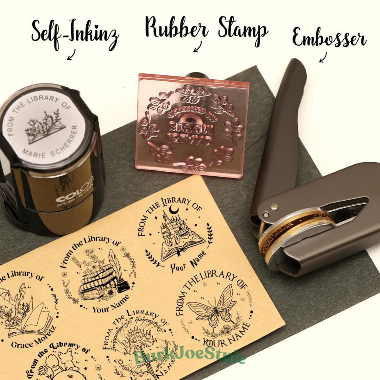 Dragon Fly Custom Embosser From the Library of Ex Libris Book Stamp ...
