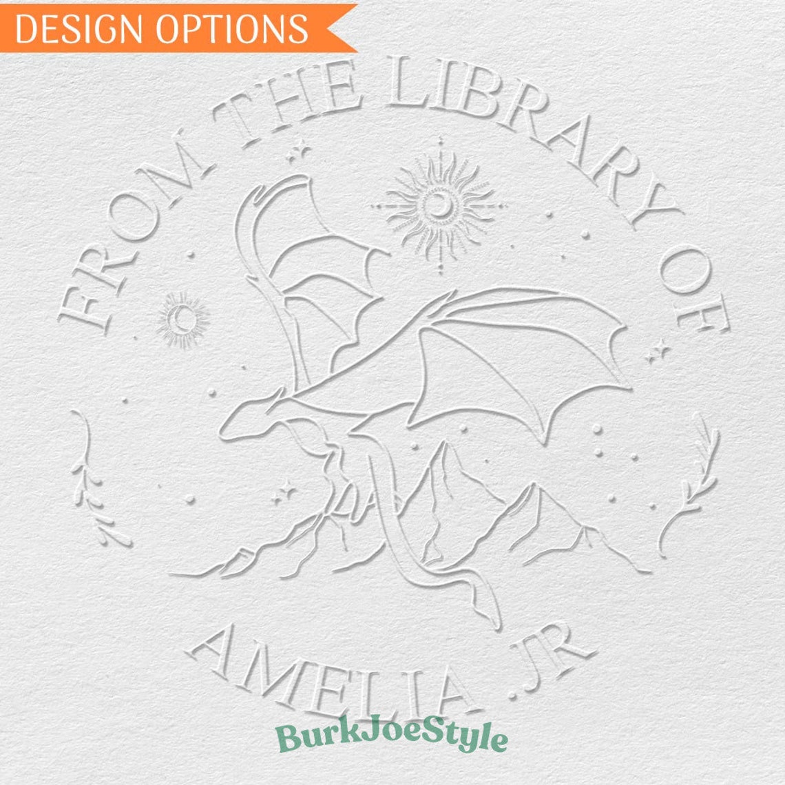 Dragon Fly Custom Embosser From the Library of Ex Libris Book Stamp ...