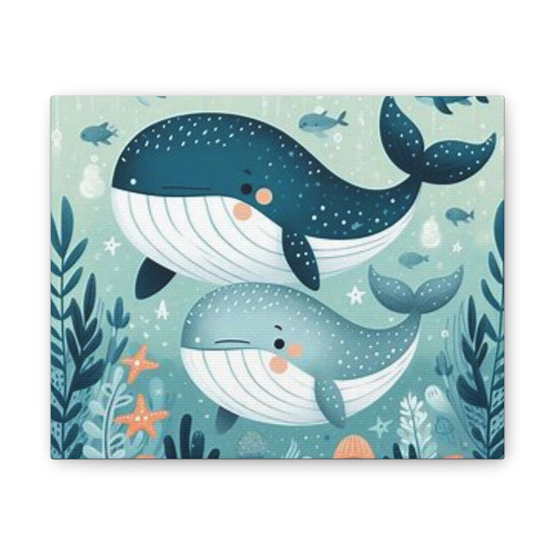 Whale Canvas-wall Art-nursery/kids Decore - Etsy