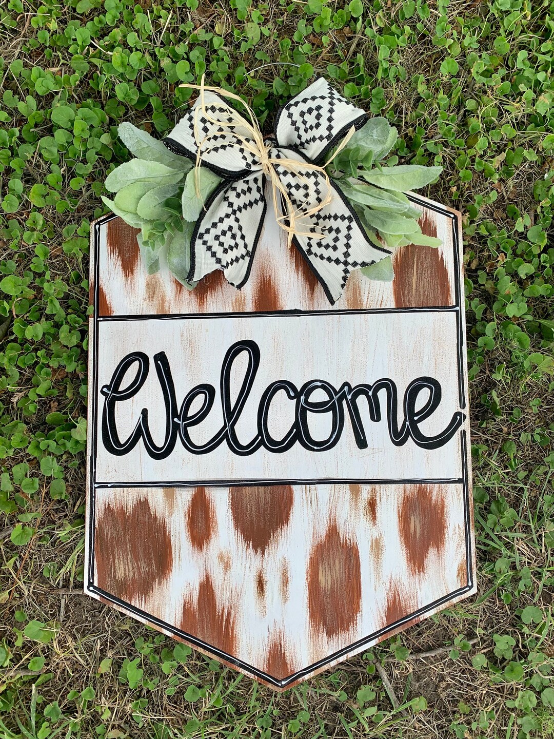 Cowhide Door Hanger, Farmhouse Door Hanger, Western Door Hanger ...