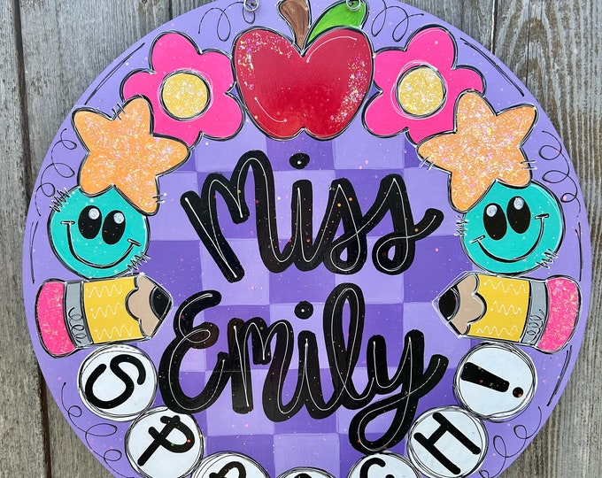 Teacher Door Hanger, Classroom Door Hanger, Classroom Decor, Pencil ...