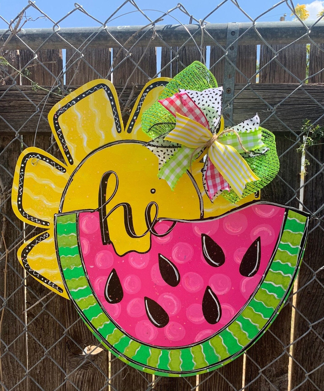 Summer Door Hanger Watermelon Door Hanger Sun Door Hanger Spring Door ...