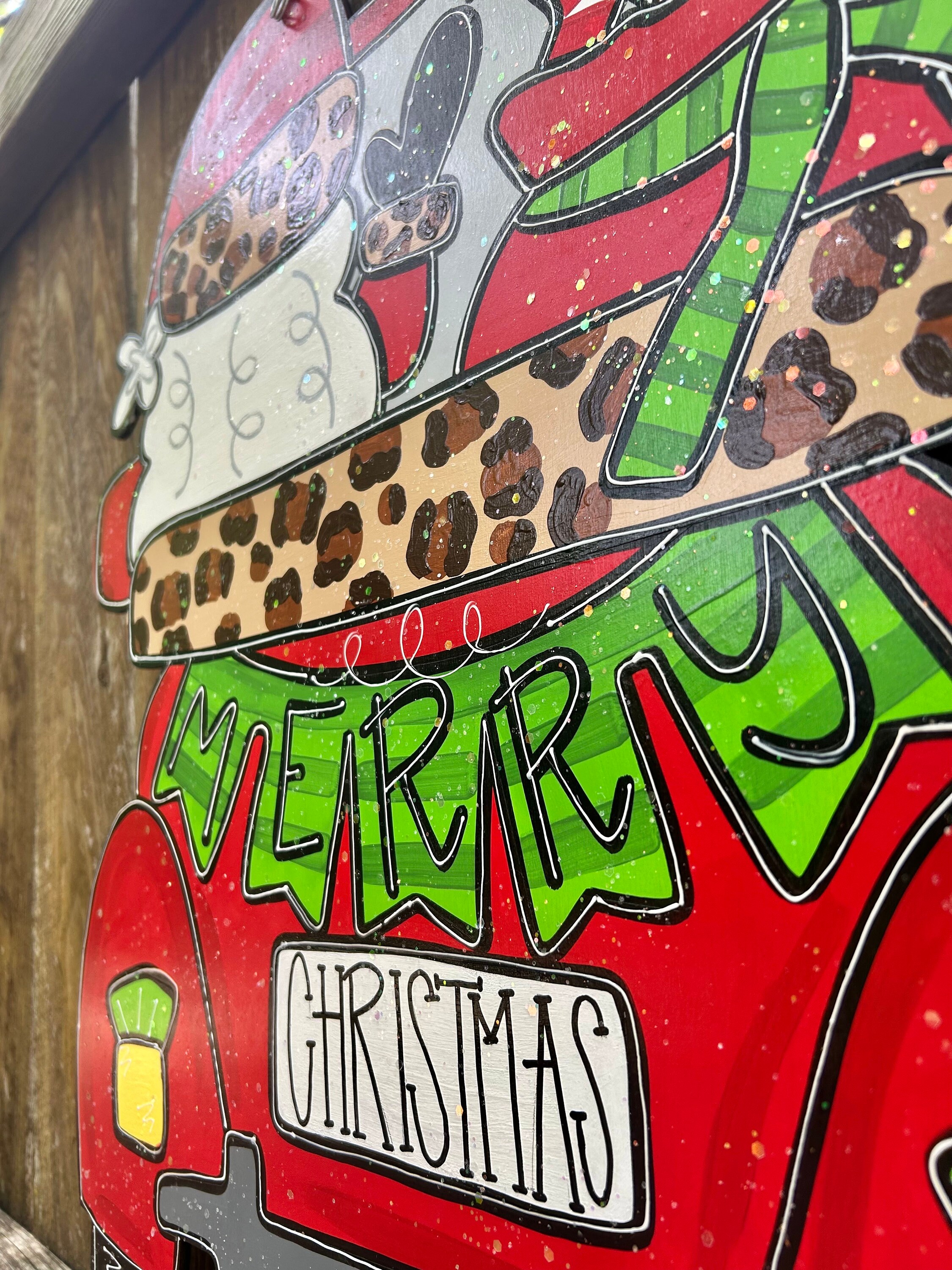 Christmas Door Hanger, Santa Door Hanger, Little Red Truck Door Hanger ...