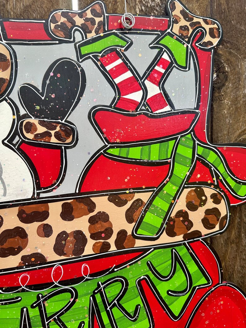 Christmas Door Hanger, Santa Door Hanger, Little Red Truck Door Hanger ...