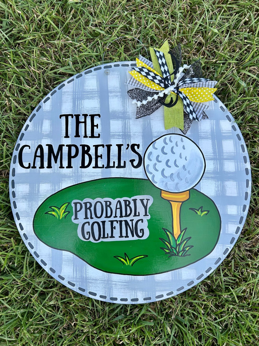 PREORDER, Golf Door Hanger, Personalized Door Hanger, Probably Golfing ...