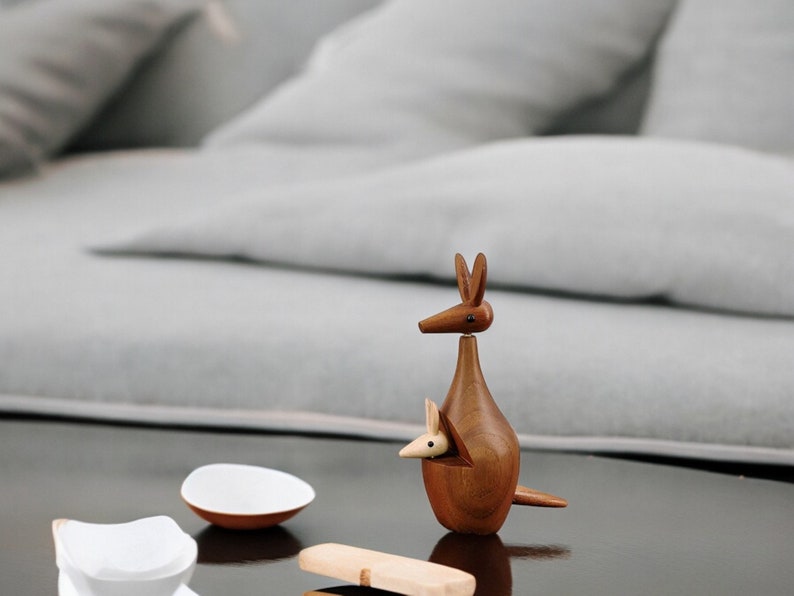 Teak Wood Kangaroo Cute Kangaroo Ornament Wood Craft Teak Wood ...
