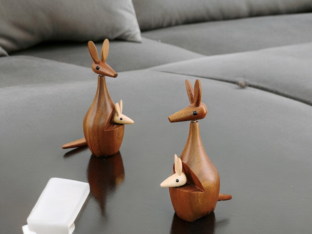 Teak Wood Kangaroo Cute Kangaroo Ornament Wood Craft Teak Wood ...