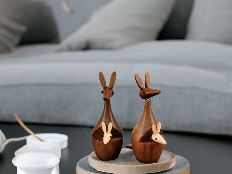 Teak Wood Kangaroo Cute Kangaroo Ornament Wood Craft Teak Wood ...