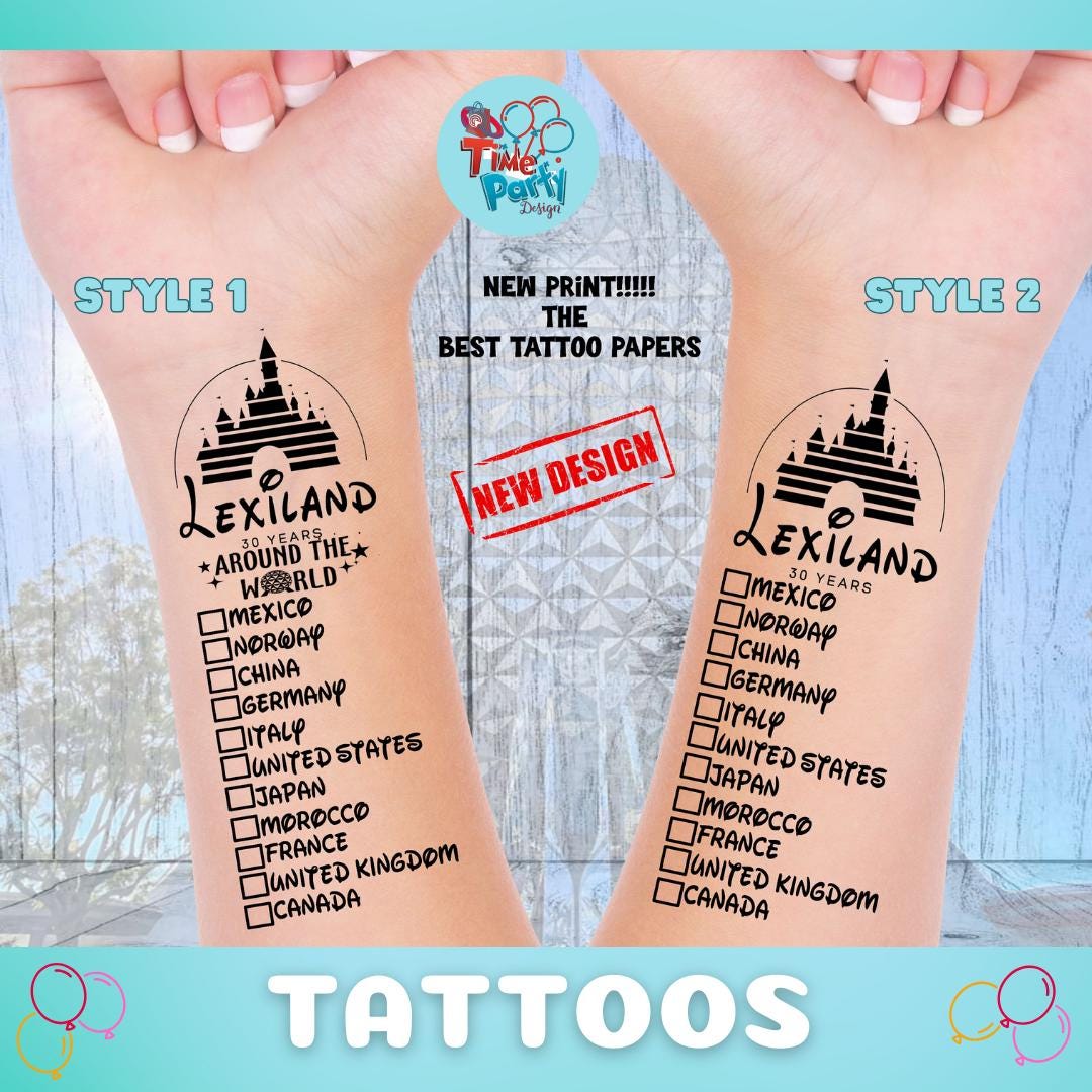 Epcot Food & Wine Festival Tattoo, World Showcase Passport (temporal ...