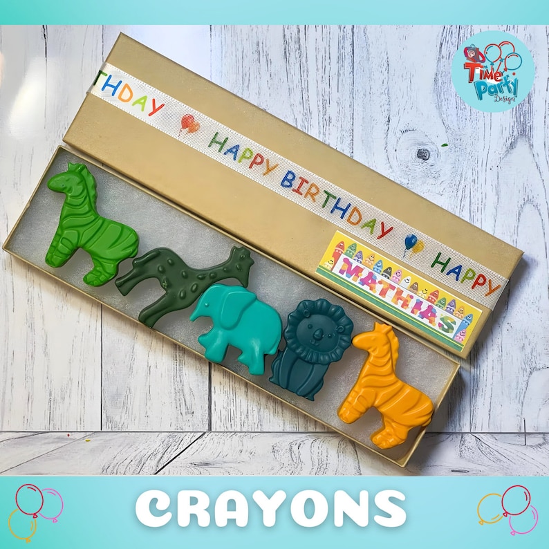 Animal Crayons Animal Crayons Birthday Animal Party Favors Kids Gifts ...