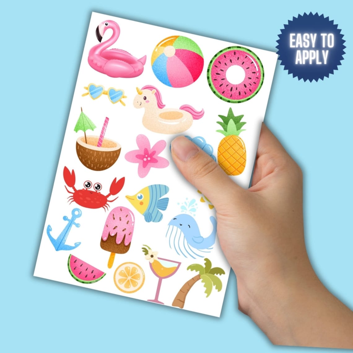 Pool Party Temporary Tattoos - Etsy