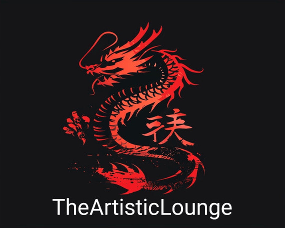 Red Chinese Dragon Logo Digital Download Symbol of Power and Fortune - Etsy