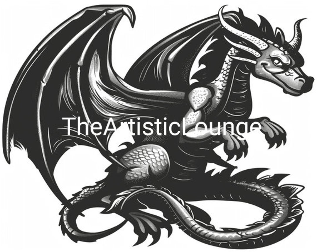 Minimalist Dragon Vector Art - Digital Download - Etsy