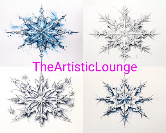 Snowflake Sketch Collection - Set of 4 Digital Downloads - Etsy