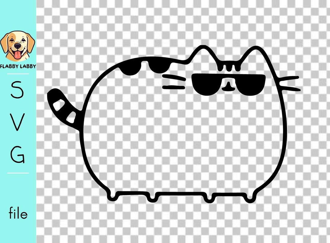 Kawaii Cool Cat Fat Cat SVG Cricut File - Etsy
