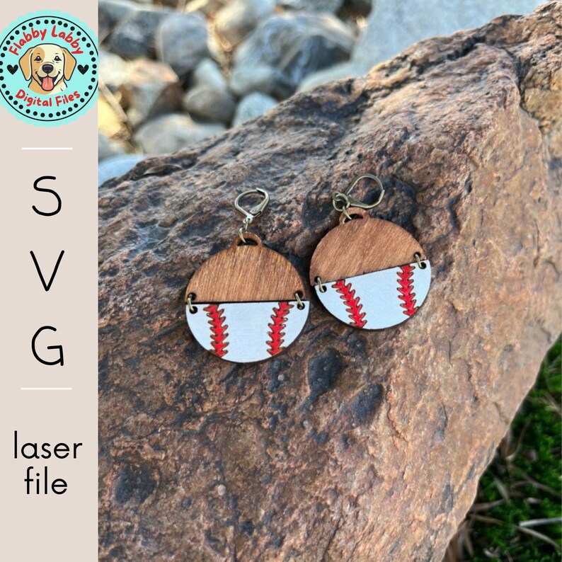 Baseball SVG Earring File, Glowforge Baseball Designs, SVG Earring File ...