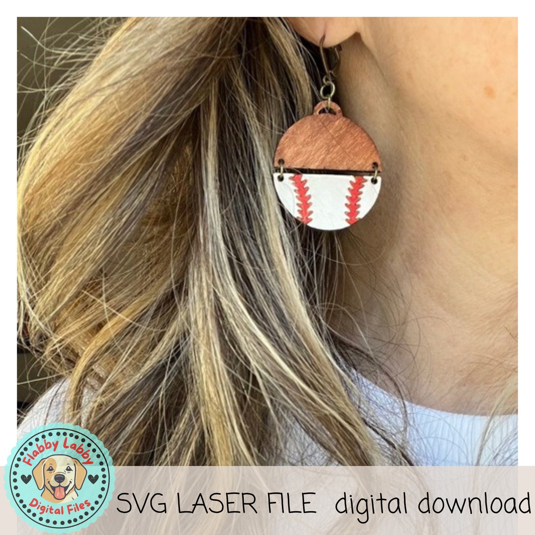 Baseball Earring SVG File, Glowforge Laser Design (digital Download) - Etsy
