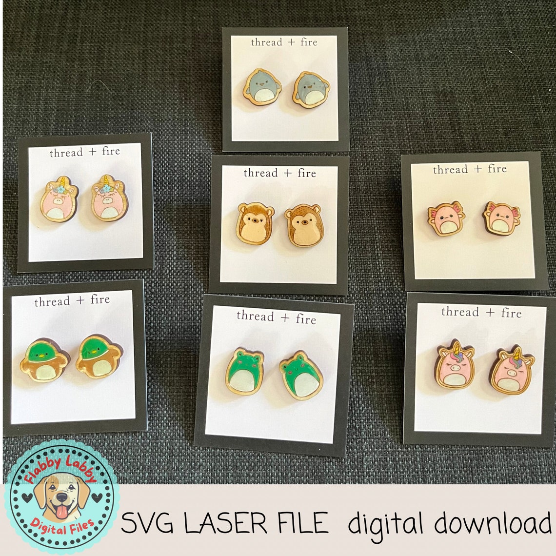 Cute Squishy Friends Earring Svg,squishie Stud Earring,glowforge Svg ...