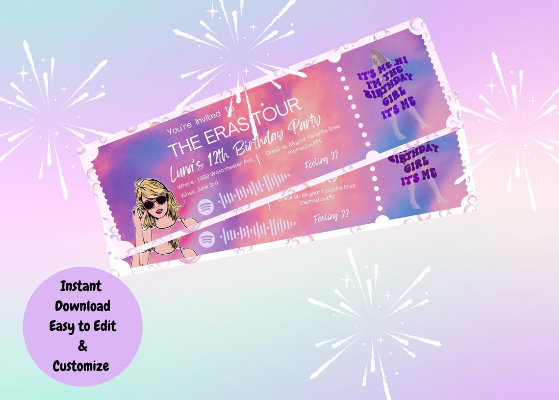 In My Birthday Era, Ticket Stub Invitation, Its Me, Im the Birthday ...